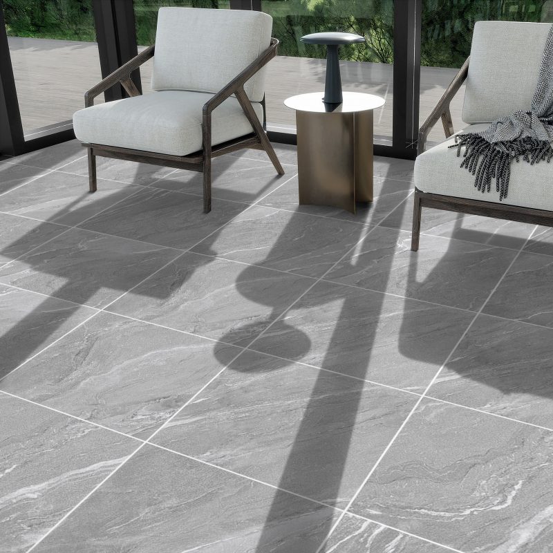 London Grey Matt Porcelain Tiles 60x60cm - Wide Wings Tiles