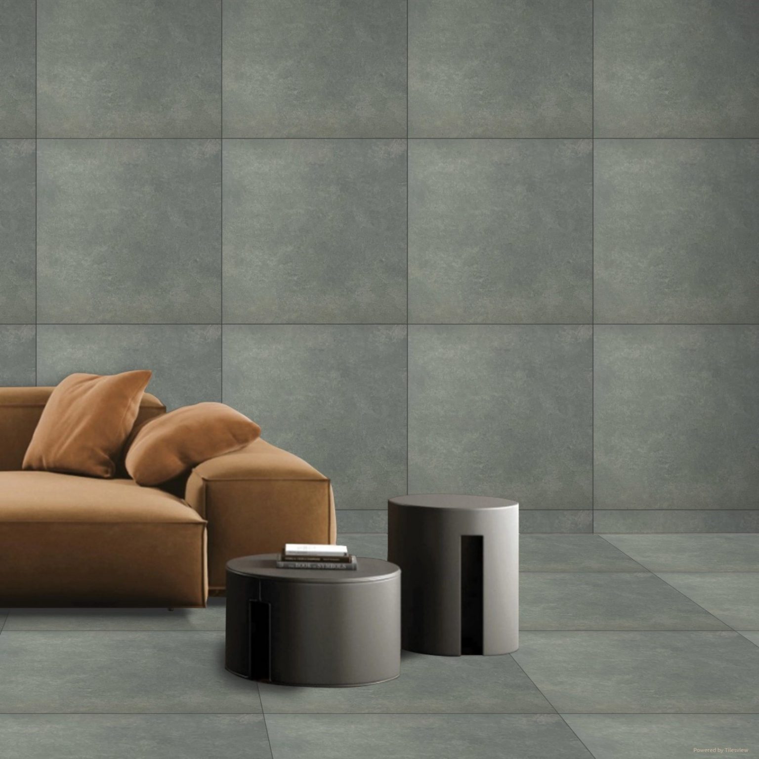 Neutra Smoke Grey Concrete Effect Porcelain 60x60cm Tile - Wide Wings Tiles